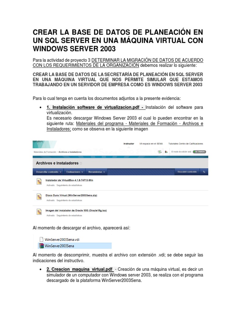 Paso A Paso | PDF | Virtualización | Servidor SQL de Microsoft