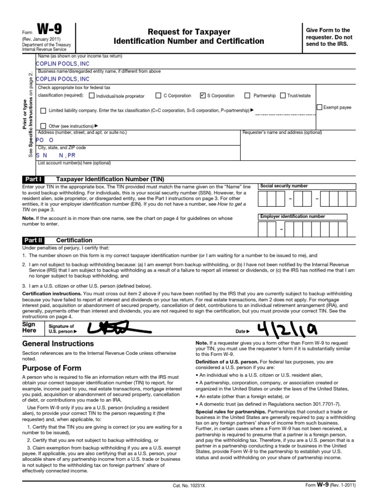 W 9 | PDF | Withholding Tax | Limited Liability Company