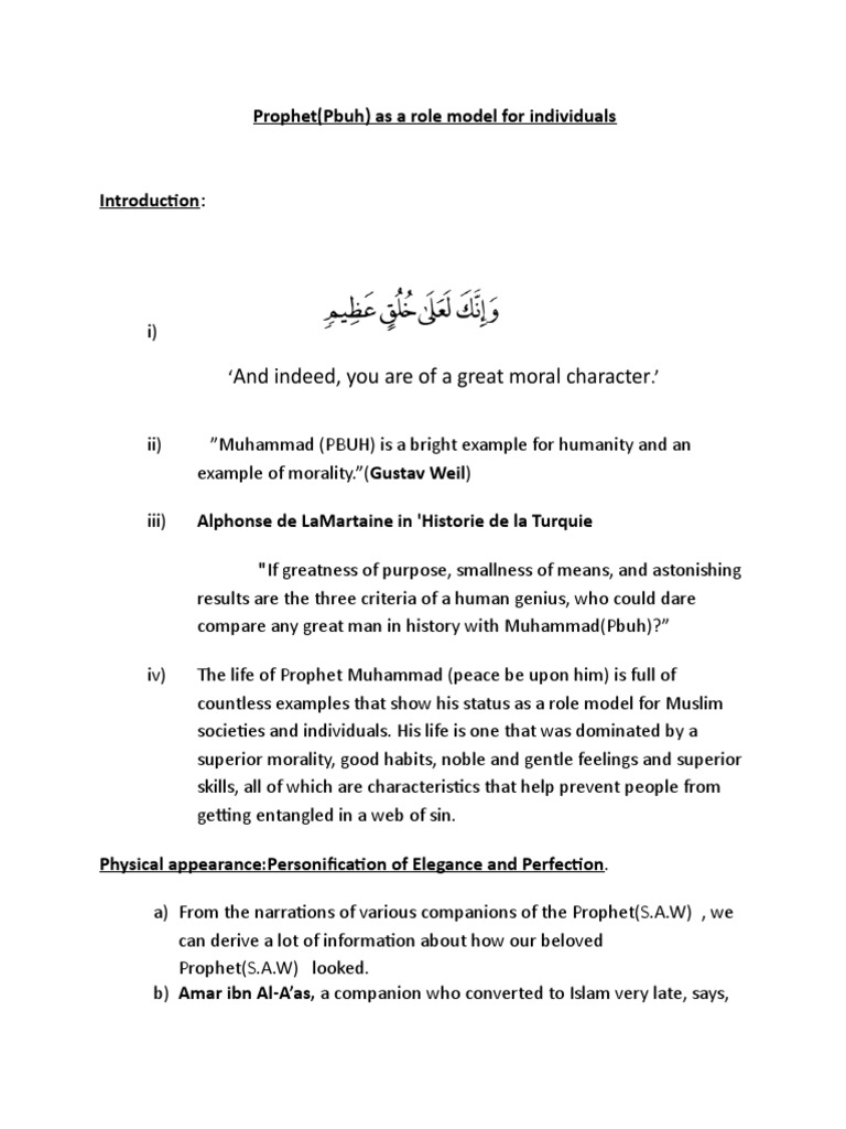 Prophet As Individual | PDF | Muhammad | Prophets And Messengers In Islam