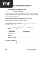 Proforma For Medical Certificate | PDF