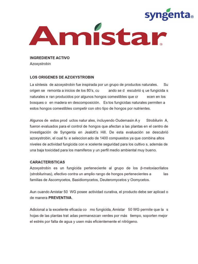Amistar 50 WG | PDF | Hongo | Hoja
