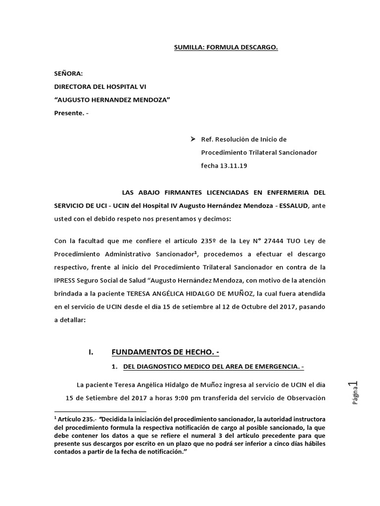 Descargo Proceso Administrativo | PDF | Vejez | Piel