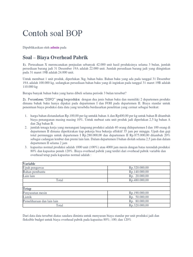 Contoh Soal BOP | PDF