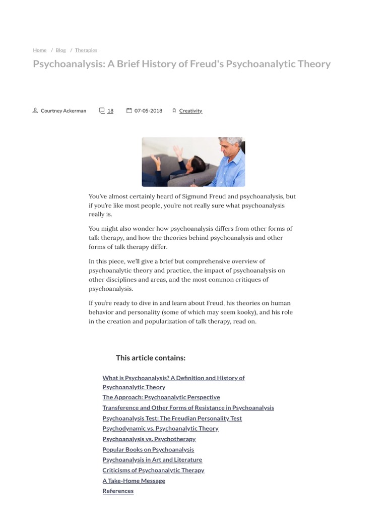 Freud's Psychoanalysis Overview | PDF | Id | Psychoanalysis