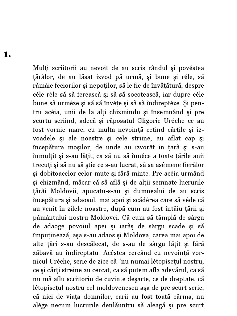 Grigore Ureche - Letopiseţul Ţării Moldovei | PDF