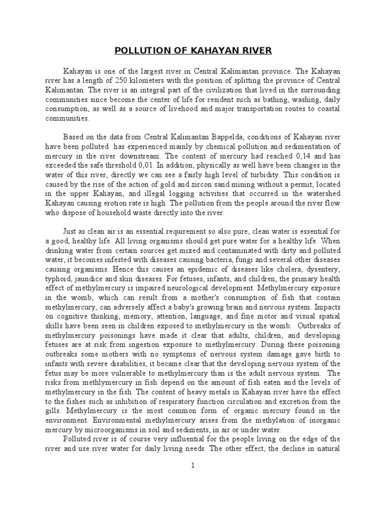Pollution of Kahayan River | PDF | Environmental Science | Environment