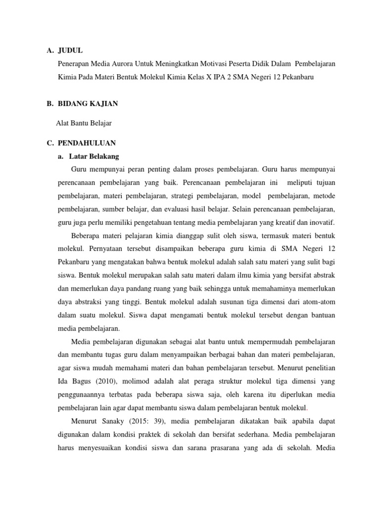 Proposal PTK Aurora | PDF | Karier & Perkembangan | Sains & Matematika