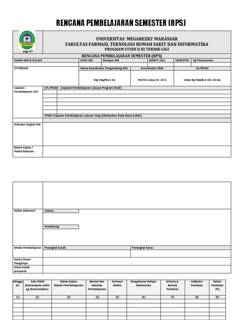 Format Rps Untuk Peserta | PDF