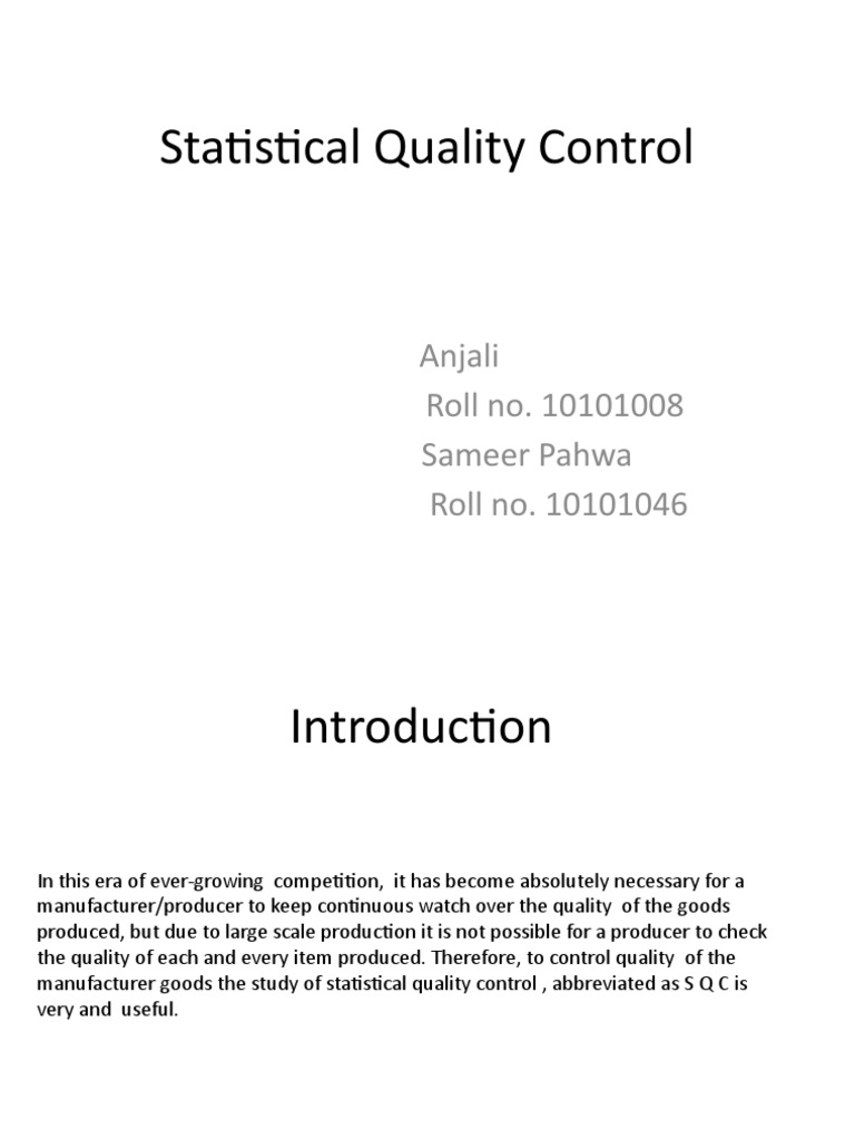Statistical Quality Control | PDF | Standard Deviation | Scientific Method