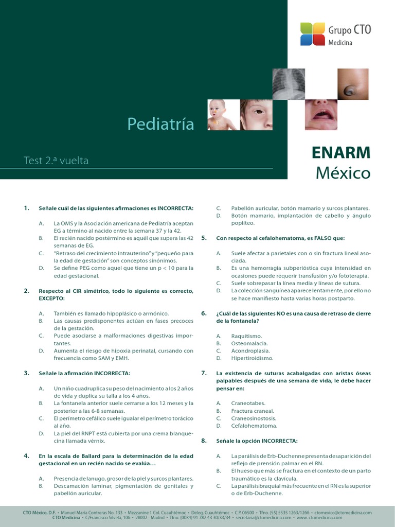 ENARM T2V PD Preguntas ENARM Web PDF | PDF | Infantes | El embarazo
