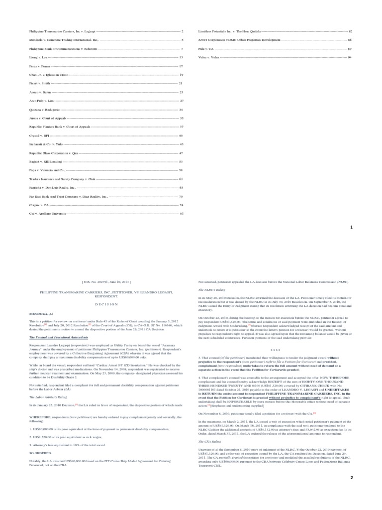 Oblicon Cases | PDF | Judgment (Law) | Certiorari