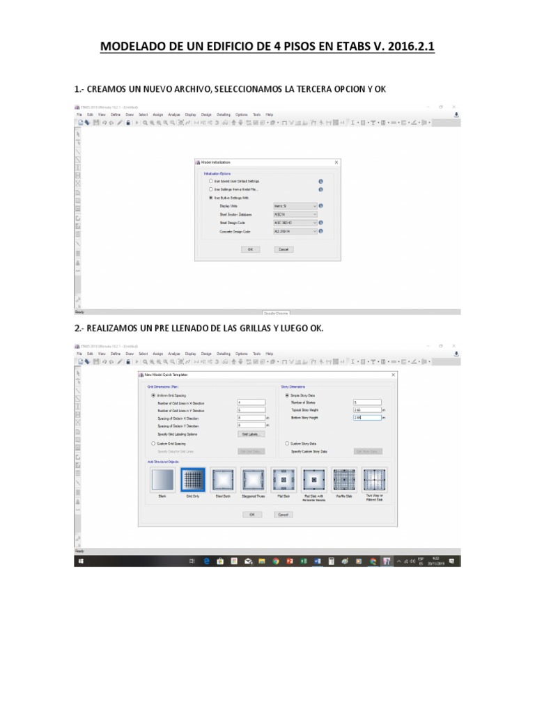 Modelado de Un Edificio de 4 Pisos en Etabs | PDF