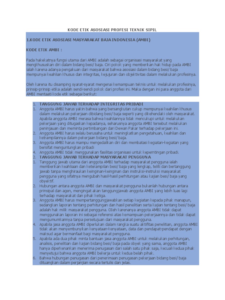 Etika Profesi Insinyur | PDF