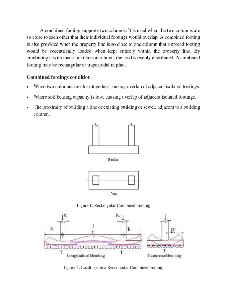 Combined Footing | PDF | Structural Analysis | Bending