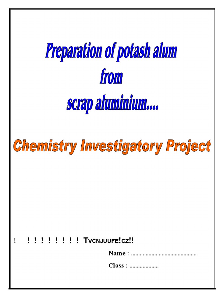 Preparation of Potash Alum From Scrap Aluminium" | PDF | Aluminium ...