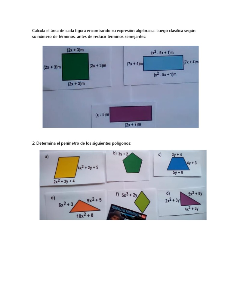 Areas Con Expresiones Algebraicas | PDF