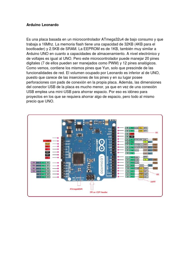 Arduino Leonardo | PDF | Microcontrolador | Electrónica digital