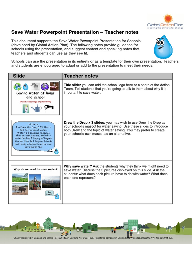 Save Water Presentation Guide for Schools | PDF | Climate Change ...