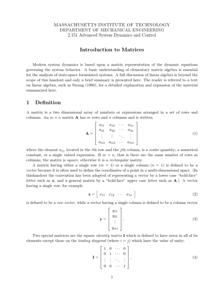 MAtrices Review | PDF | Eigenvalues And Eigenvectors | Matrix (Mathematics)