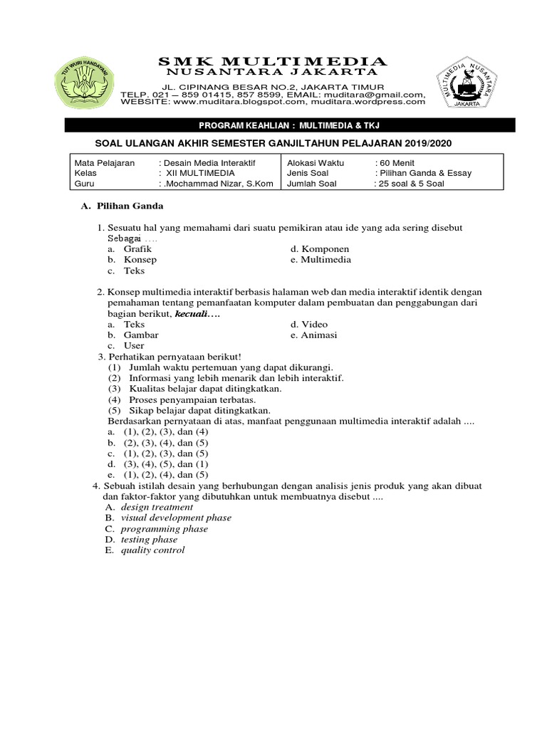 Soal Uts Dmi | PDF | Seni