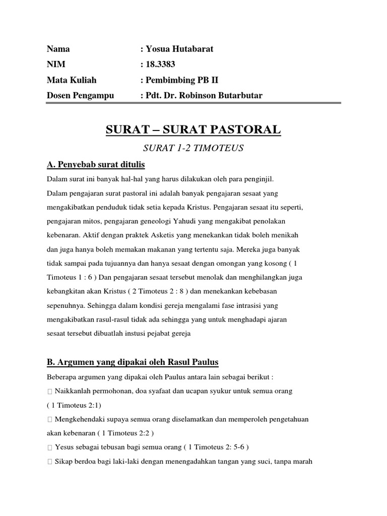 Pengajaran Surat Timotius dan Titus | PDF | Agama & Spiritualitas
