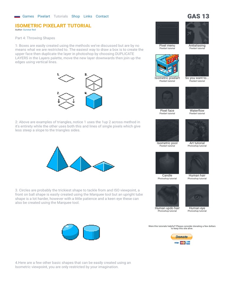 Isometric Pixel Art Tutorial (Downloaded Page) | PDF | Adobe Photoshop ...
