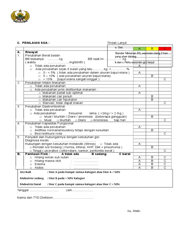 001 - Gizi Form Sga | PDF