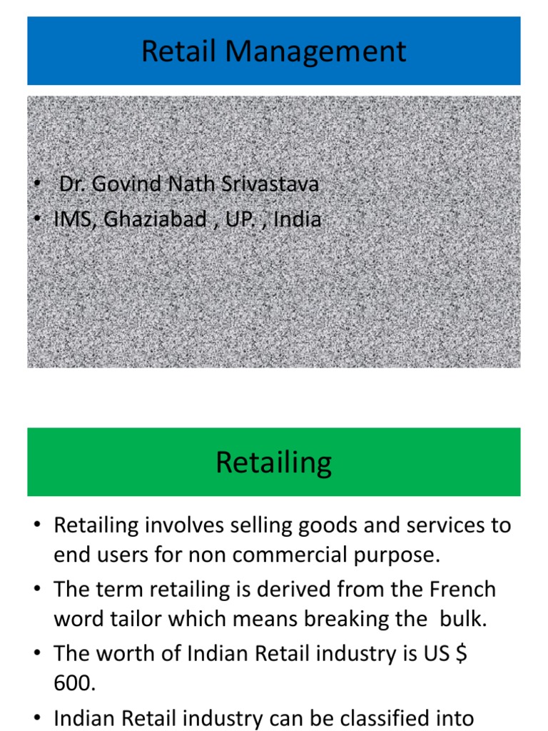 Retail Management PPT (2018-20) | PDF | Retail | Customer Relationship ...