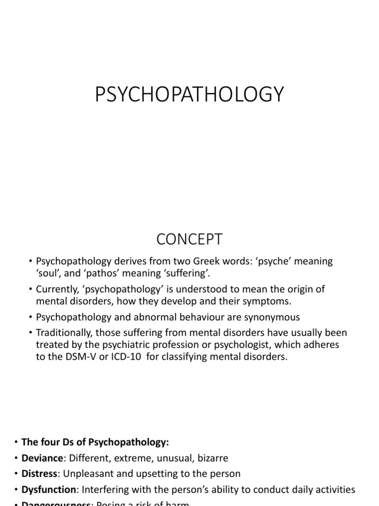 Psychopathology | PDF | Psychopathology | Mental Disorder