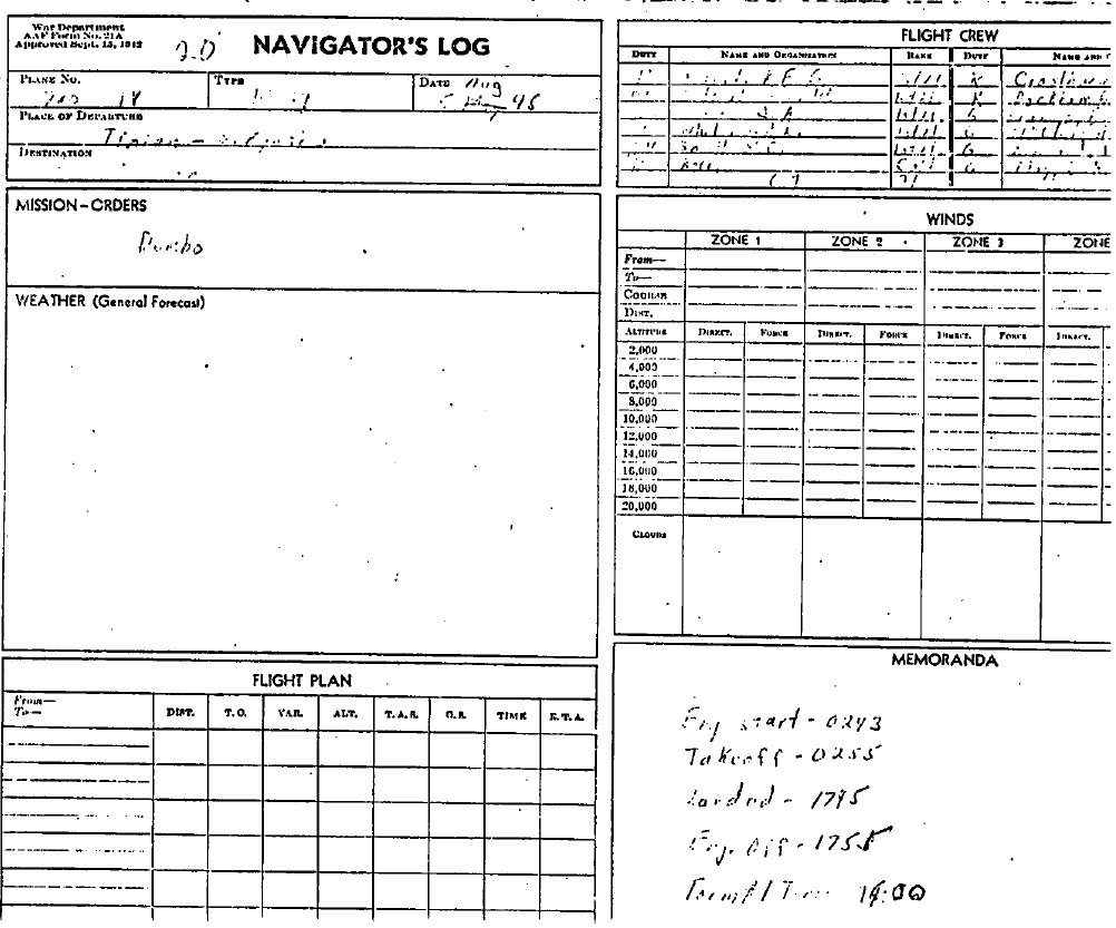 Nav-Log and Flight Plan For Aug.5 | PDF