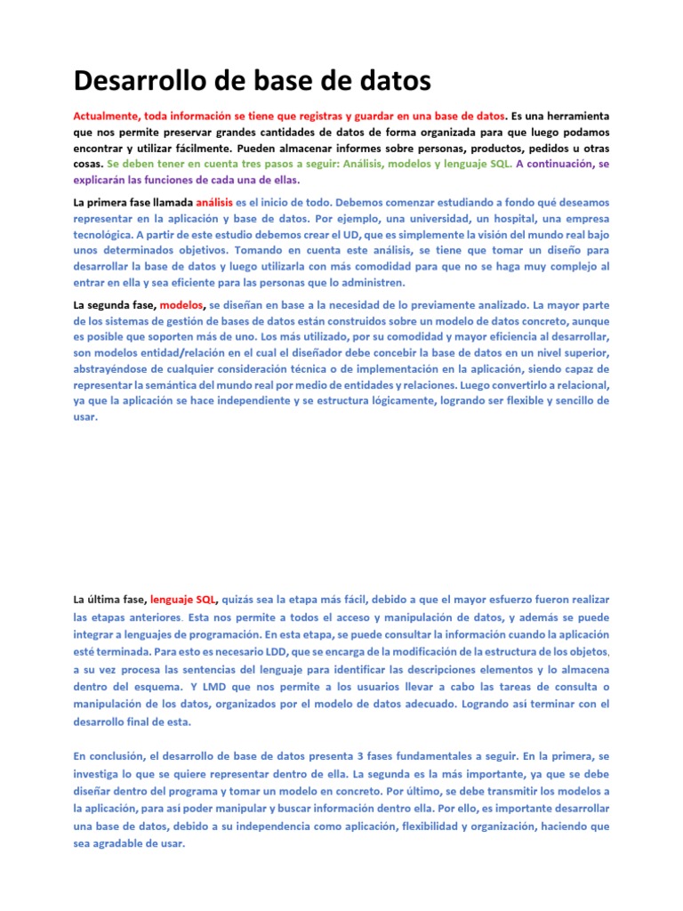 Base de Datos | PDF | SQL | Bases de datos