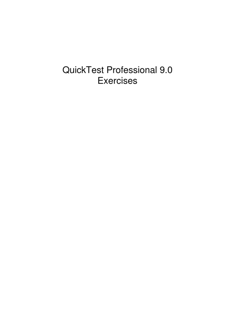 Qtp 90 Exercises Pdf Dialog Box Parameter Computer Programming 4755