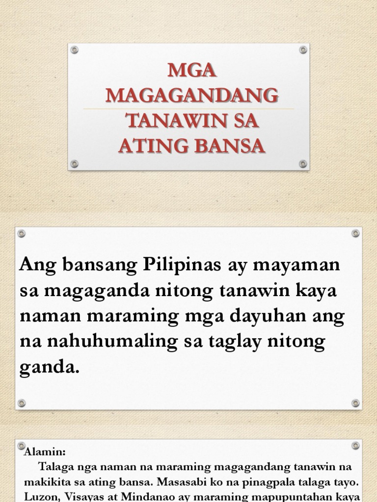 Mga Magagandang Tanawin Sa Ating Bansa | PDF