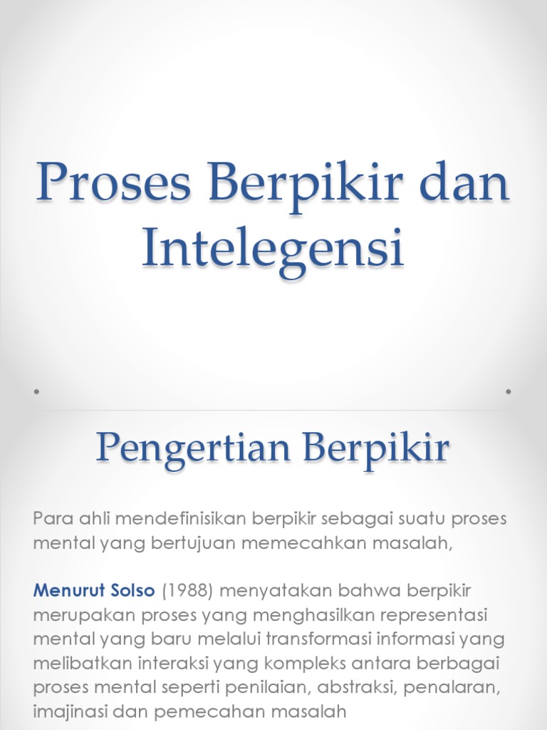 Proses Berpikir Menurut Para Ahli | PDF | Pengembangan Diri | Sains ...