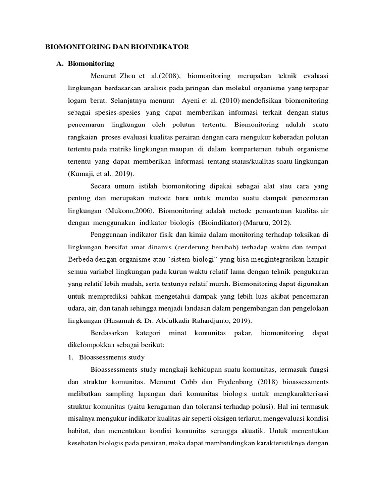Biomonitoring dan Peran Bioindikator | PDF | Sains & Matematika