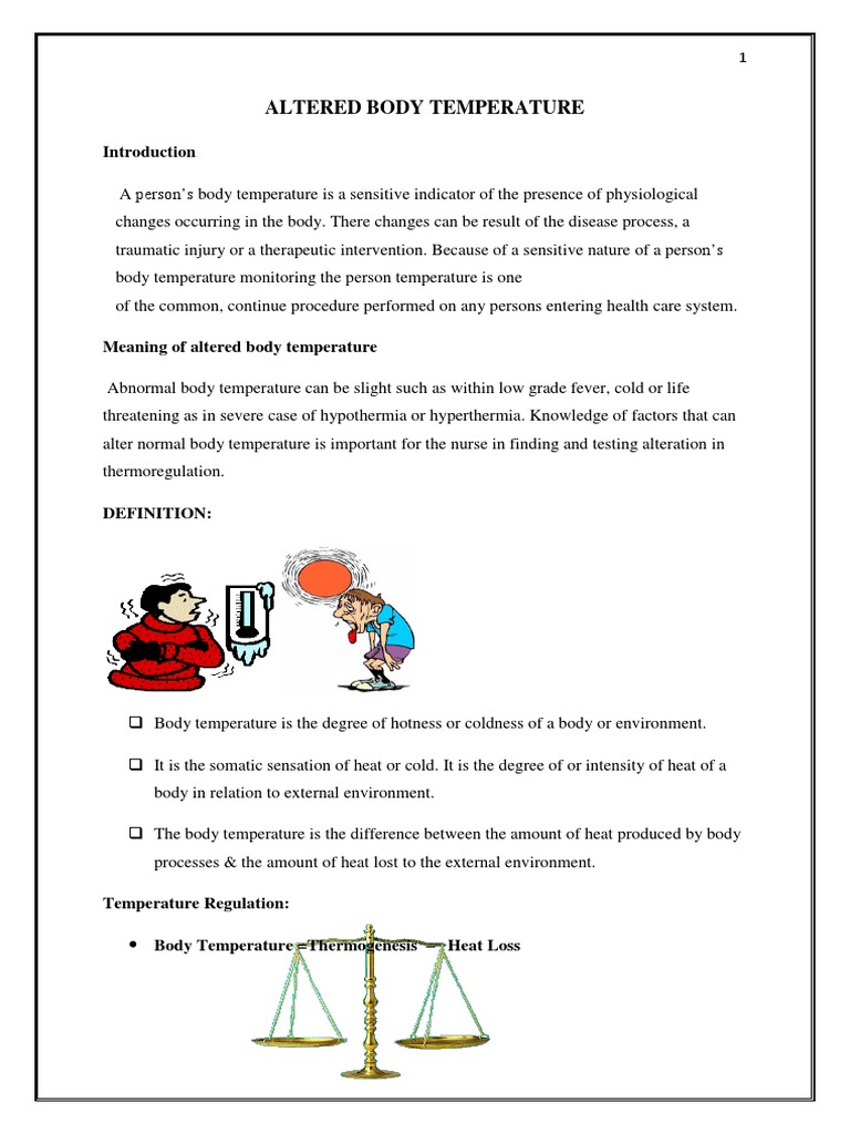Altered Body Temperature1111 | PDF | Sepsis | Thermoregulation