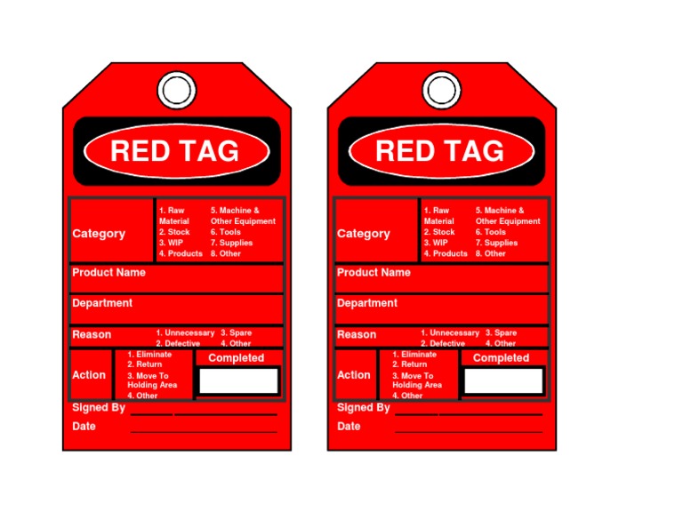 Form Red Tag | PDF