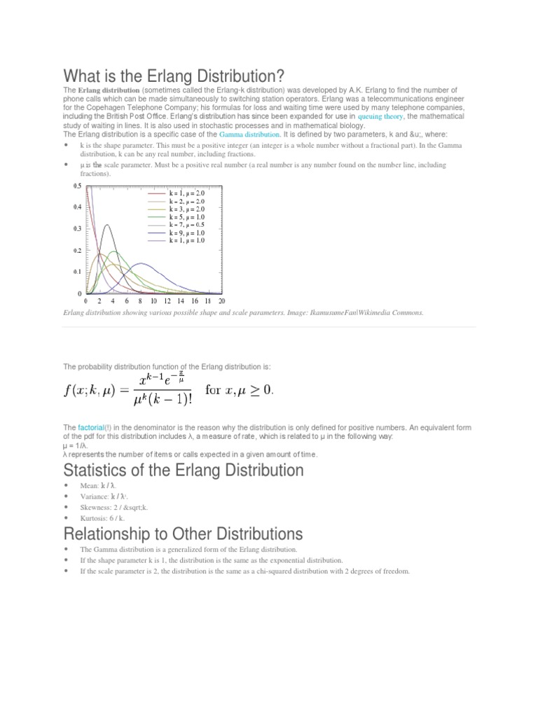 Erlang Distribution | PDF | Variance | Expected Value
