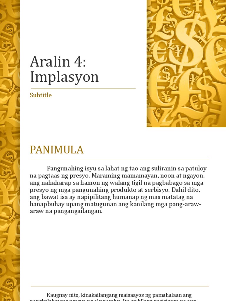 Aralin4 Implasyon 190219124401 | PDF