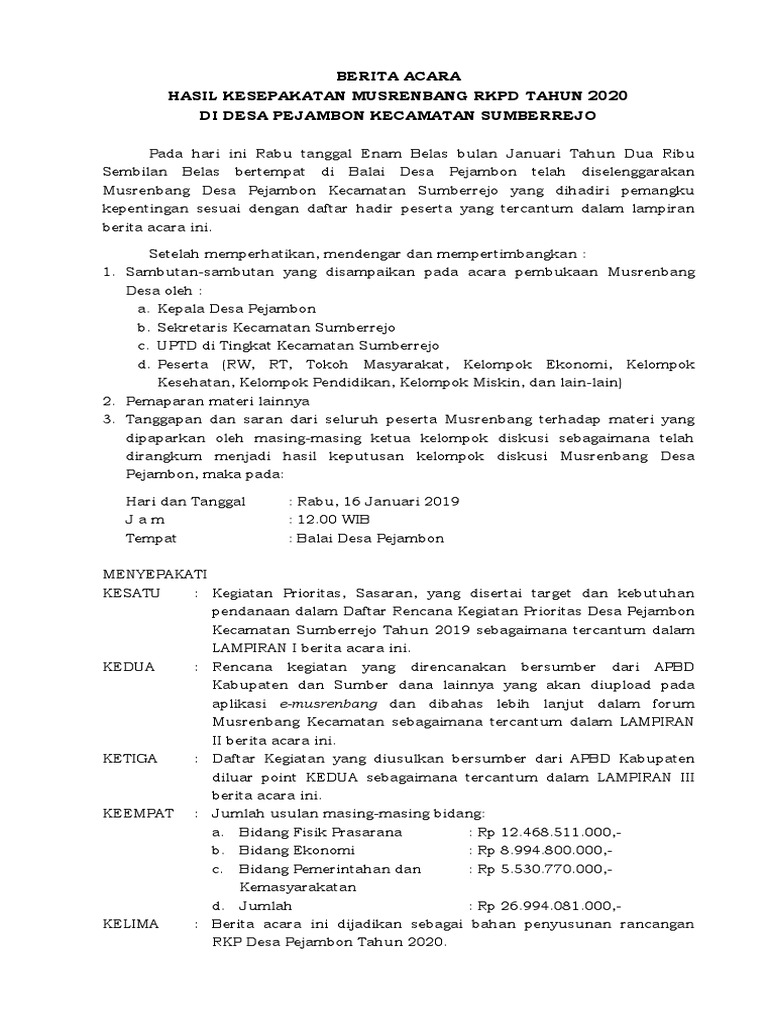 Contoh Muskam PDF | PDF