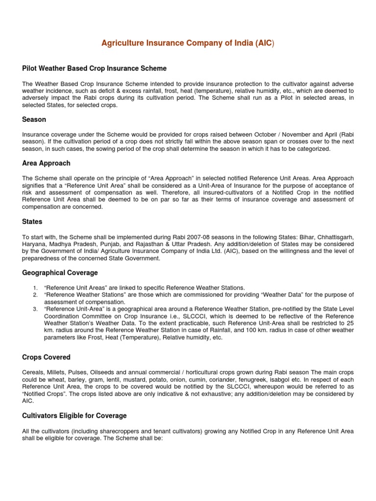 Agriculture Insurance | PDF | Insurance | Financial Services