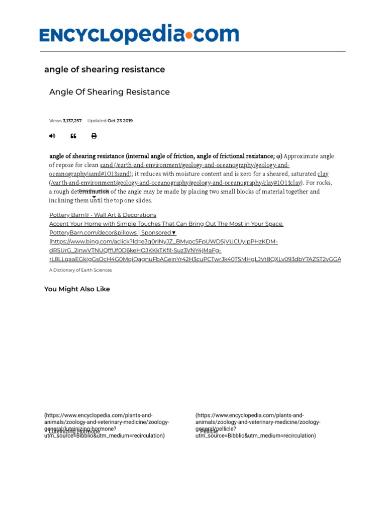 Angle of Shearing Resistance | PDF | Friction | Materials