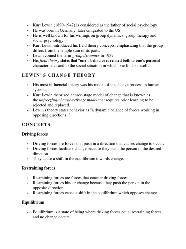 The Kurt Lewin Three | PDF | System | Systems Theory