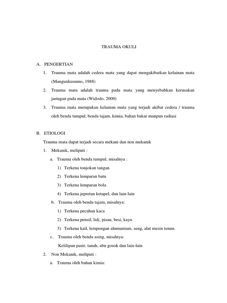 LP Trauma Okuli | PDF | Kesehatan Holistik | Sains & Matematika