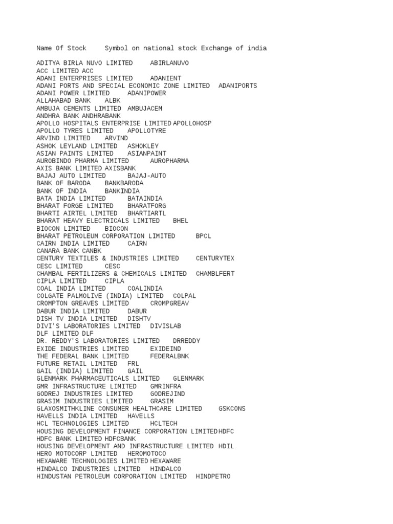 Future Stock List | PDF | Economy Of Asia | Corporate Law