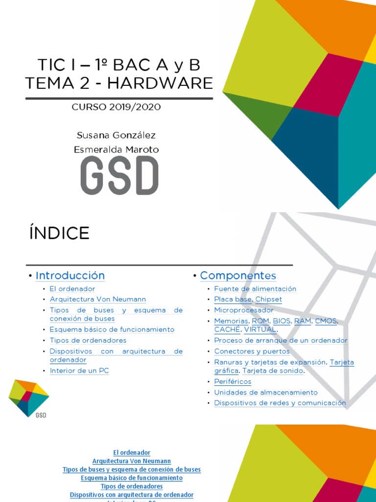 Tema 2 - Hardware | PDF | Hardware de la computadora | Periférico