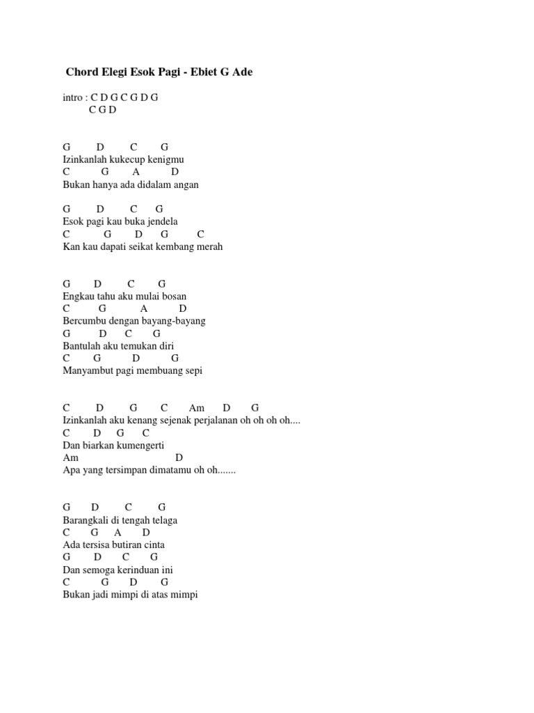 Chord Elegi Esok Pagi | PDF