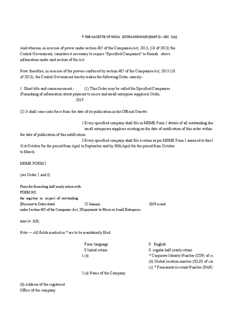 Msme Return Format | PDF | Government Information | Government