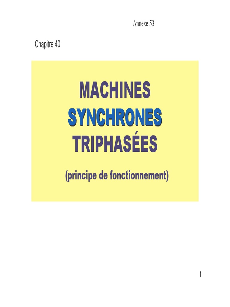 Machine Synchrone | PDF | Électrodynamique | Équipements électriques