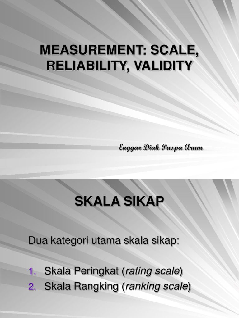 Bab 9 Pengukuran Skala Validitas Reliabilitas | PDF